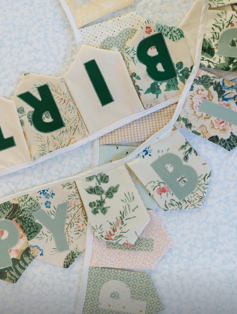 Fabric Happy Birthday Banner Pattern PDF - Etsy