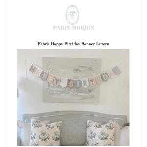 Fabric Happy Birthday Banner Pattern PDF - Etsy