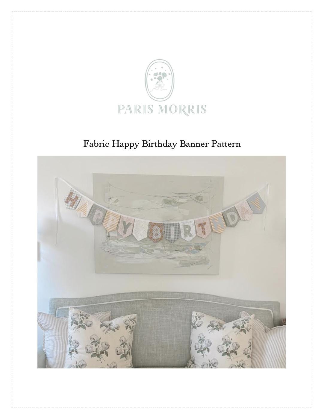 Fabric Happy Birthday Banner Pattern PDF - Etsy