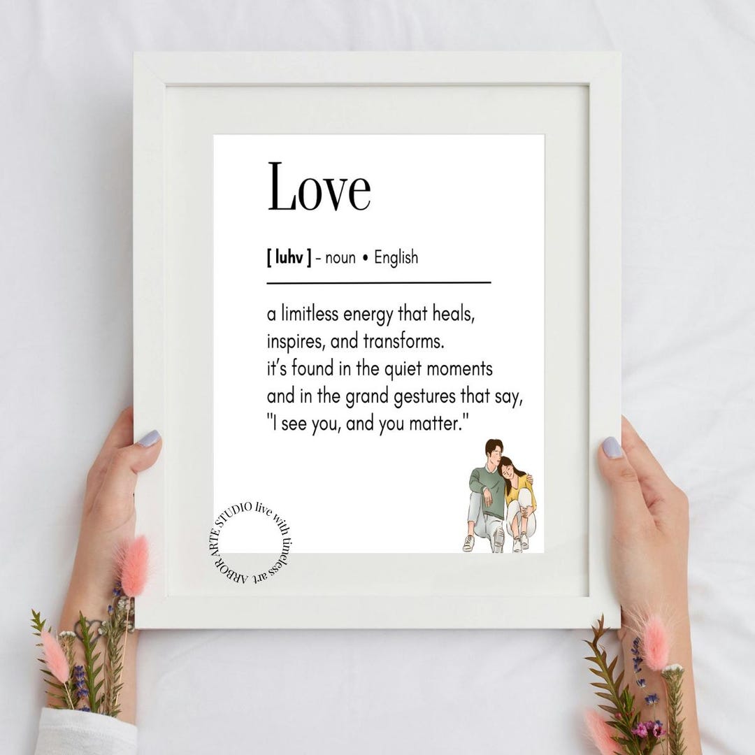 Love Definition Print | Love Wall Art | Romantic Wall Art | Love Decor ...