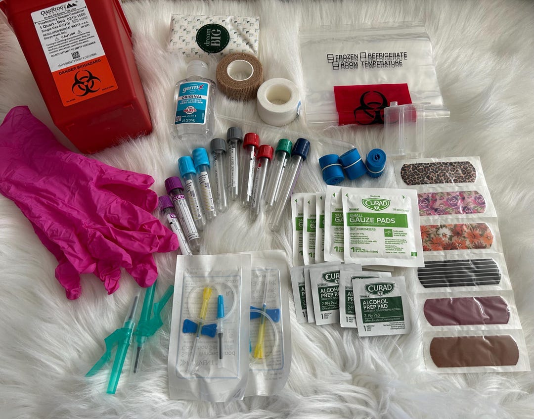 Phlebotomy Practice Kit 46-piece Set Blush Carrying Case Caboodle ...