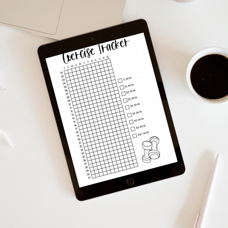 Exercise Tracker PRINTABLE Journal Page Workout Tracker Exercise Log ...