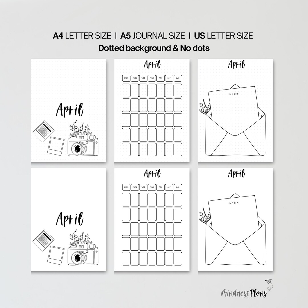 April Title Page - PRINTABLE April Calendar - Printable April Title ...