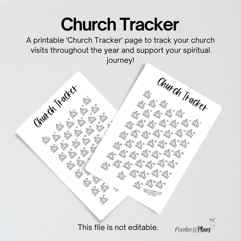 Church Tracker PRINTABLE Journal Page Track Church Bible Study Bible ...