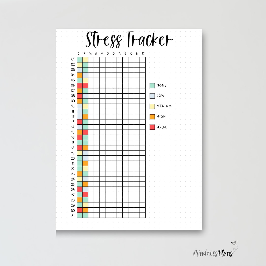 Stress Tracker PRINTABLE Journal Page Planner Page Anxiety Journal ...