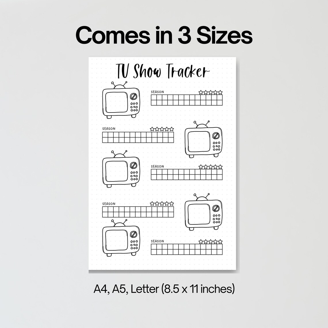 TV Show Tracker PRINTABLE Planner Page Journal Page Shows Watched ...