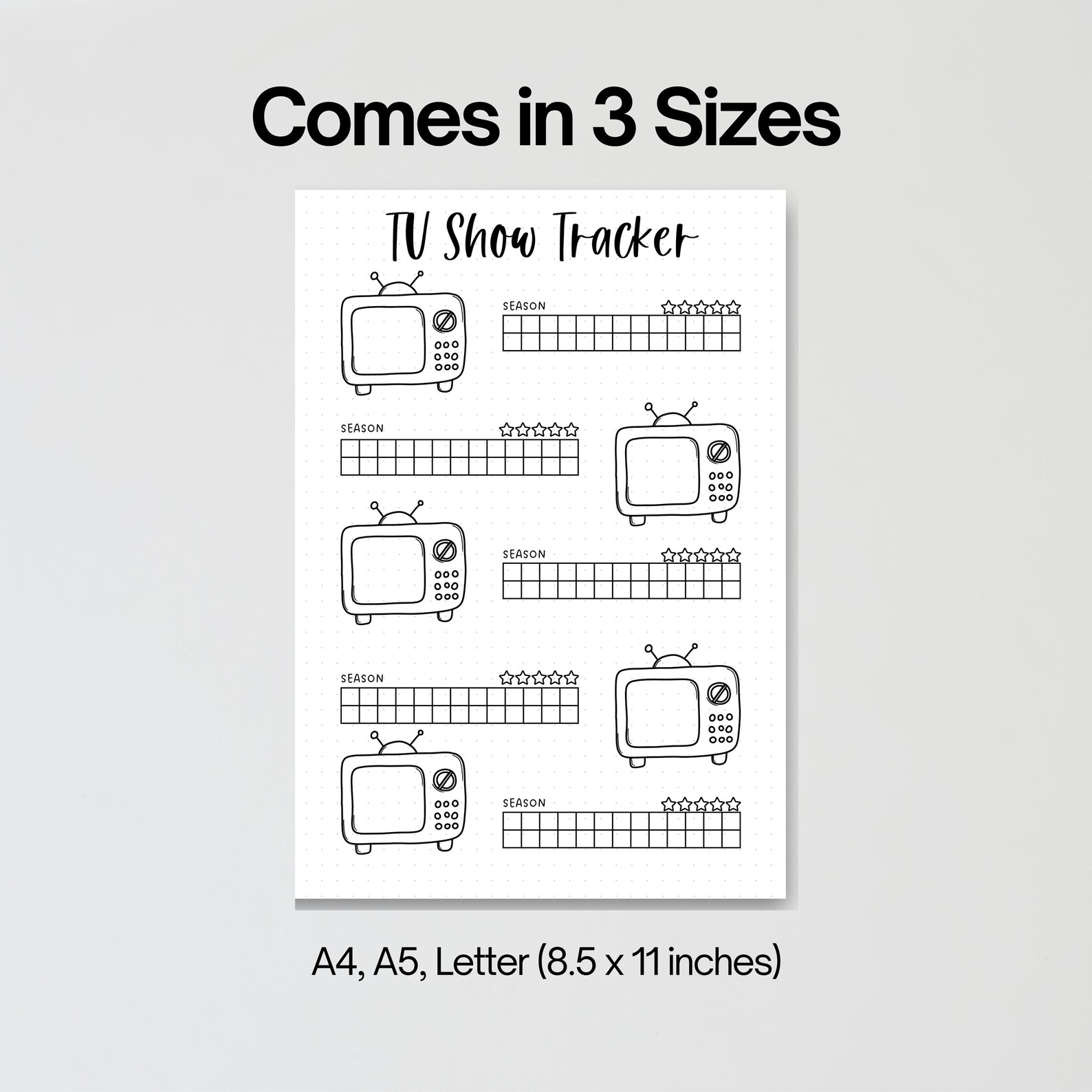 TV Show Tracker PRINTABLE Planner Page Journal Page Shows Watched ...