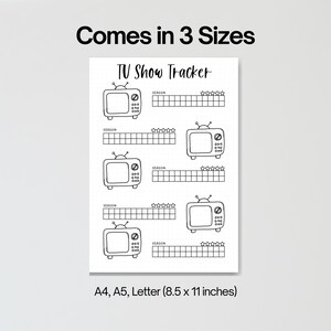 TV Show Tracker - PRINTABLE Planner Page - Journal Page - Shows Watched ...
