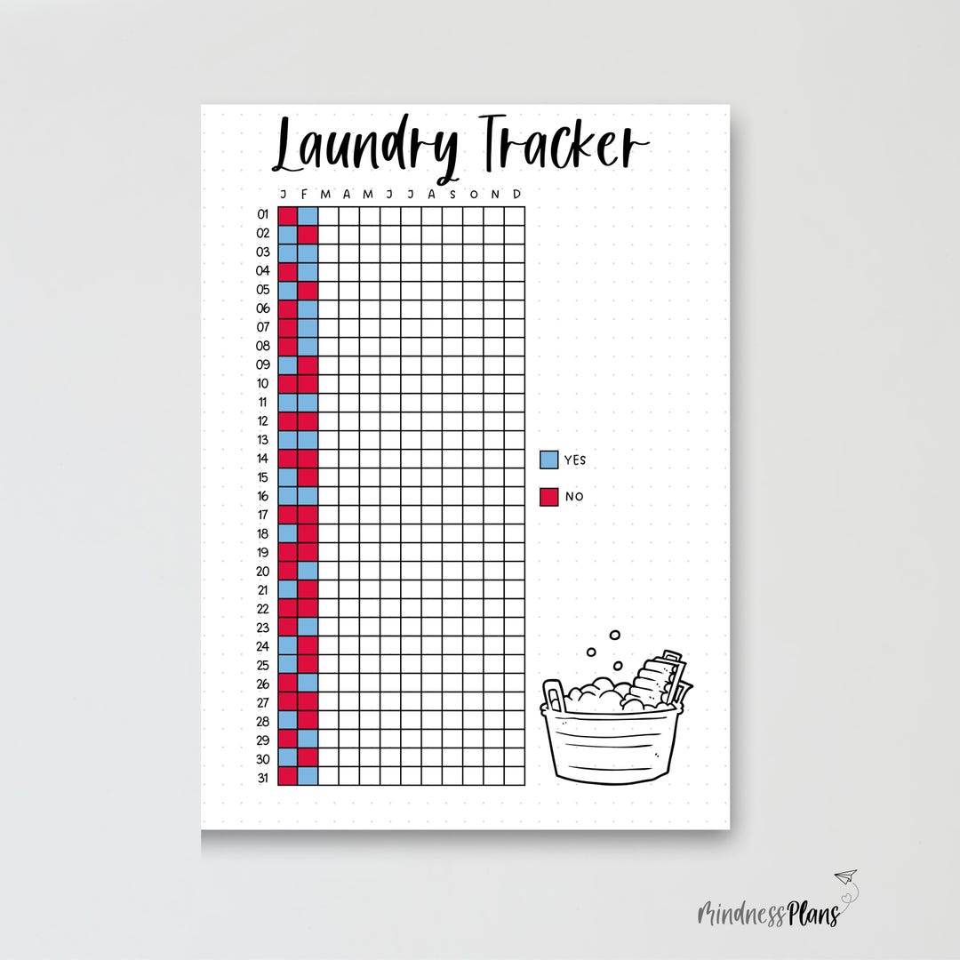 Laundry Tracker - PRINTABLE Journal Page - Planner Page - Daily Tracker ...