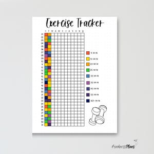 Exercise Tracker - PRINTABLE Journal Page - Workout Tracker - Exercise ...
