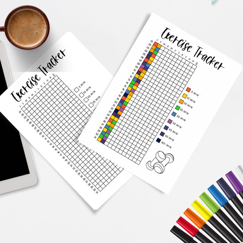 Exercise Tracker - PRINTABLE Journal Page - Workout Tracker - Exercise ...