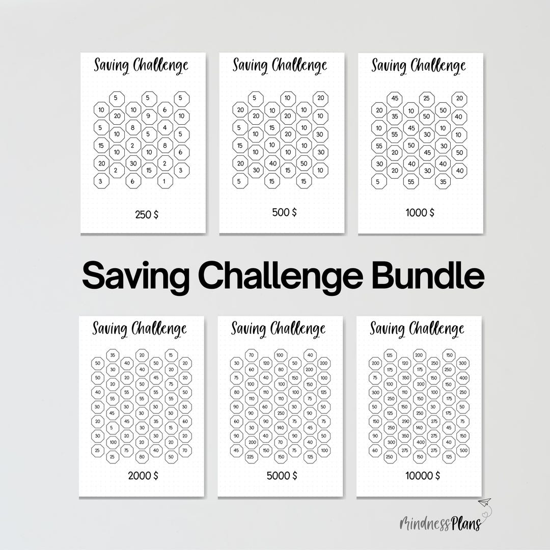Printable Savings Challenge - Digital Download - PDF Savings Journal ...
