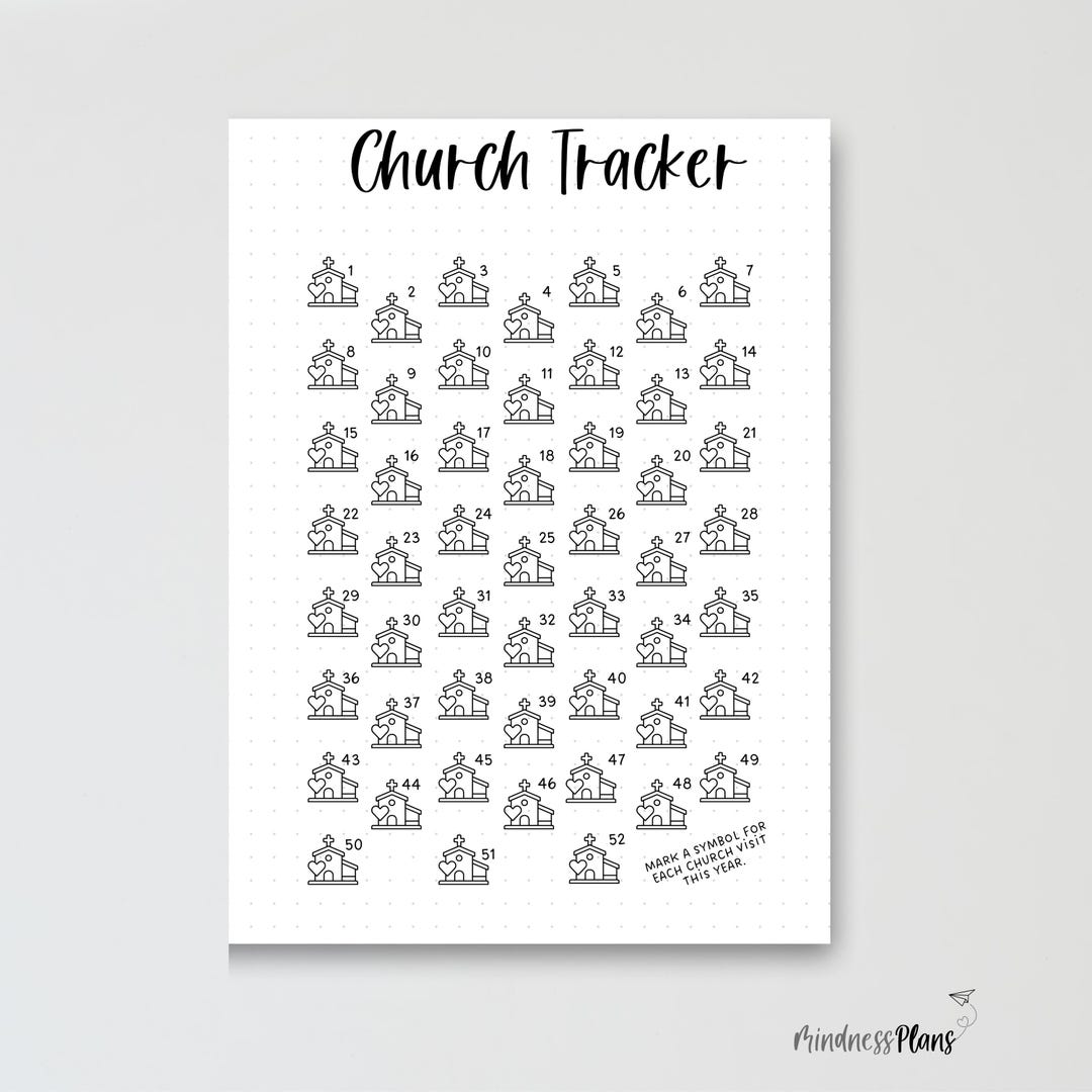 Church Tracker PRINTABLE Journal Page Track Church Bible Study Bible ...