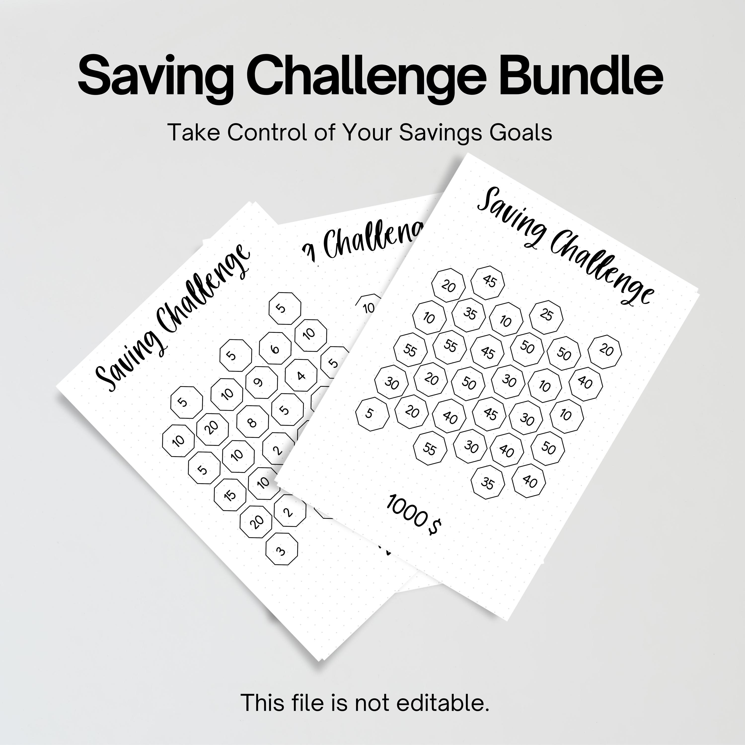 Printable Savings Challenge - Digital Download - PDF Savings Journal ...