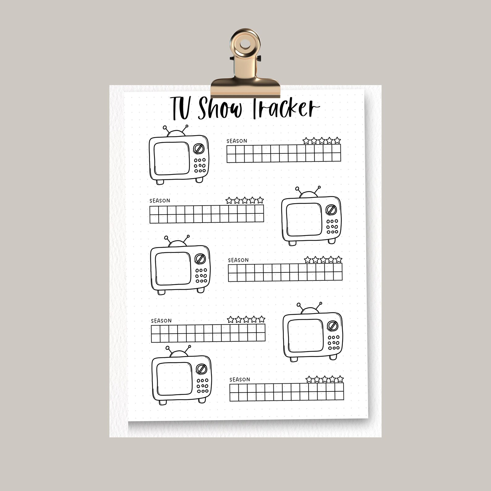 TV Show Tracker PRINTABLE Planner Page Journal Page Shows Watched ...