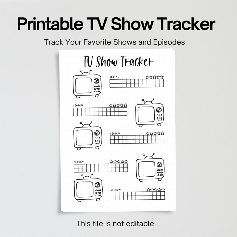 TV Show Tracker - PRINTABLE Planner Page - Journal Page - Shows Watched ...