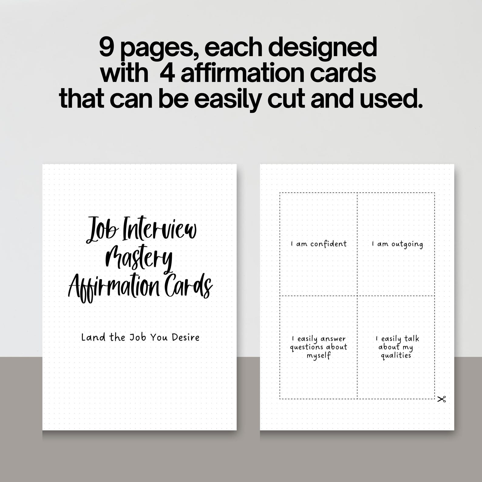 36 Job Interview Mastery Affirmation Cards, Affirmation Cards Digital ...