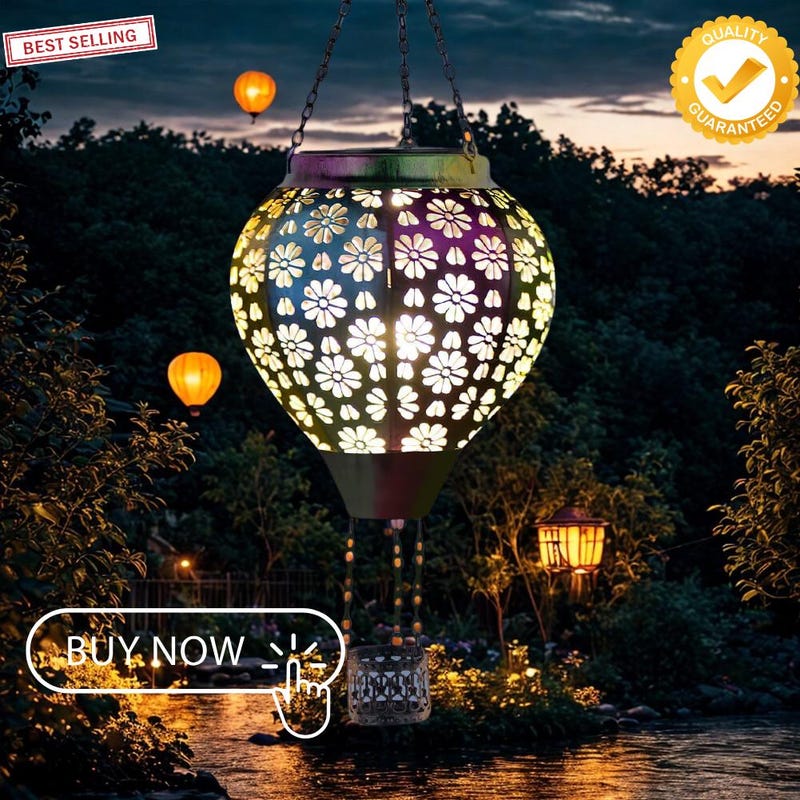 Hot Air Balloon Solar Lantern - Etsy