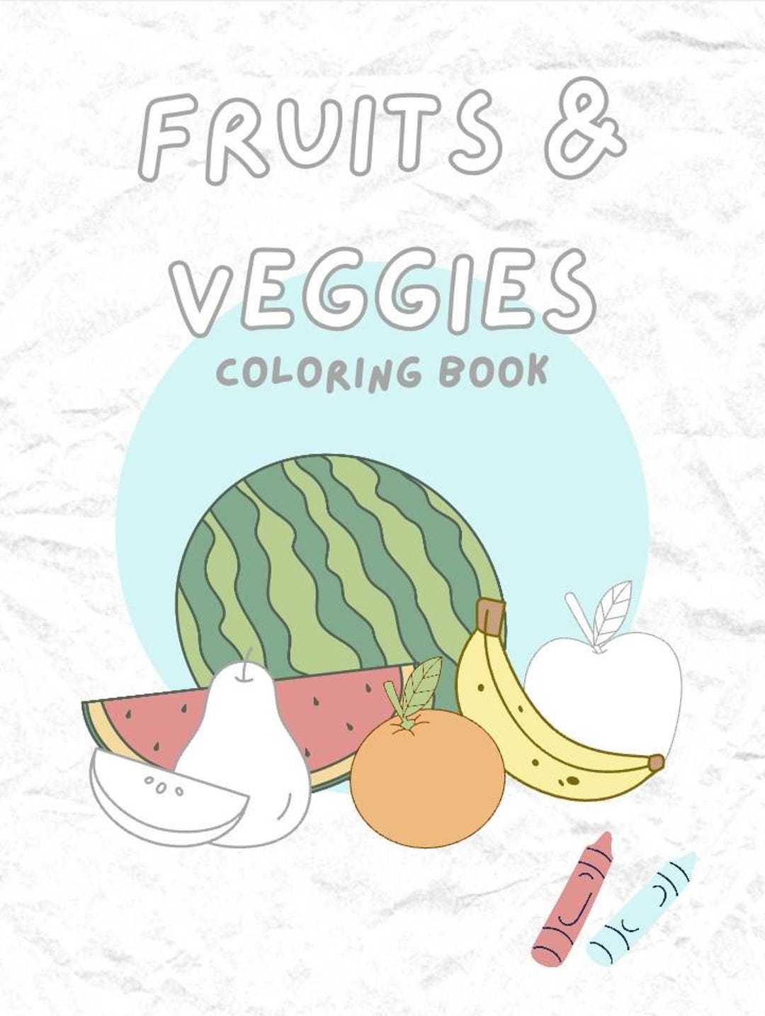 Fruits and Veggies Coloring Book for Kids - Etsy