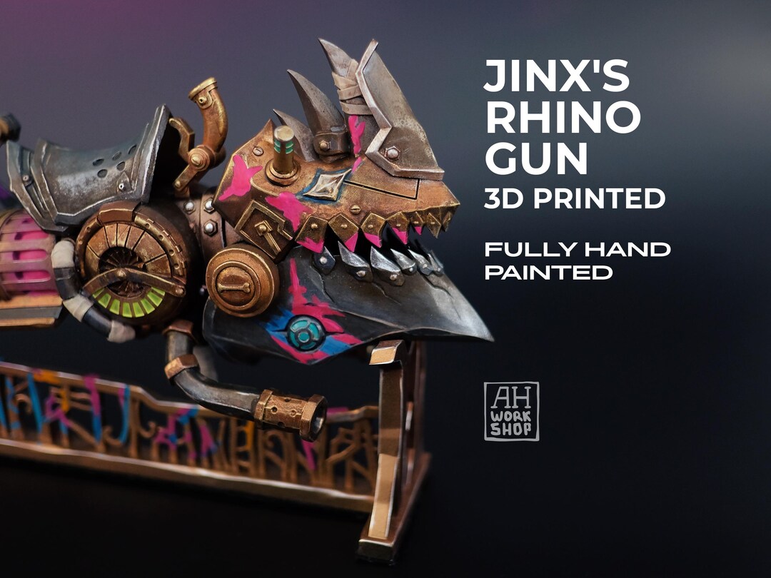 Jinx Rhino Gun 3D Printed & Fully Hand-painted Figure Arcane ...