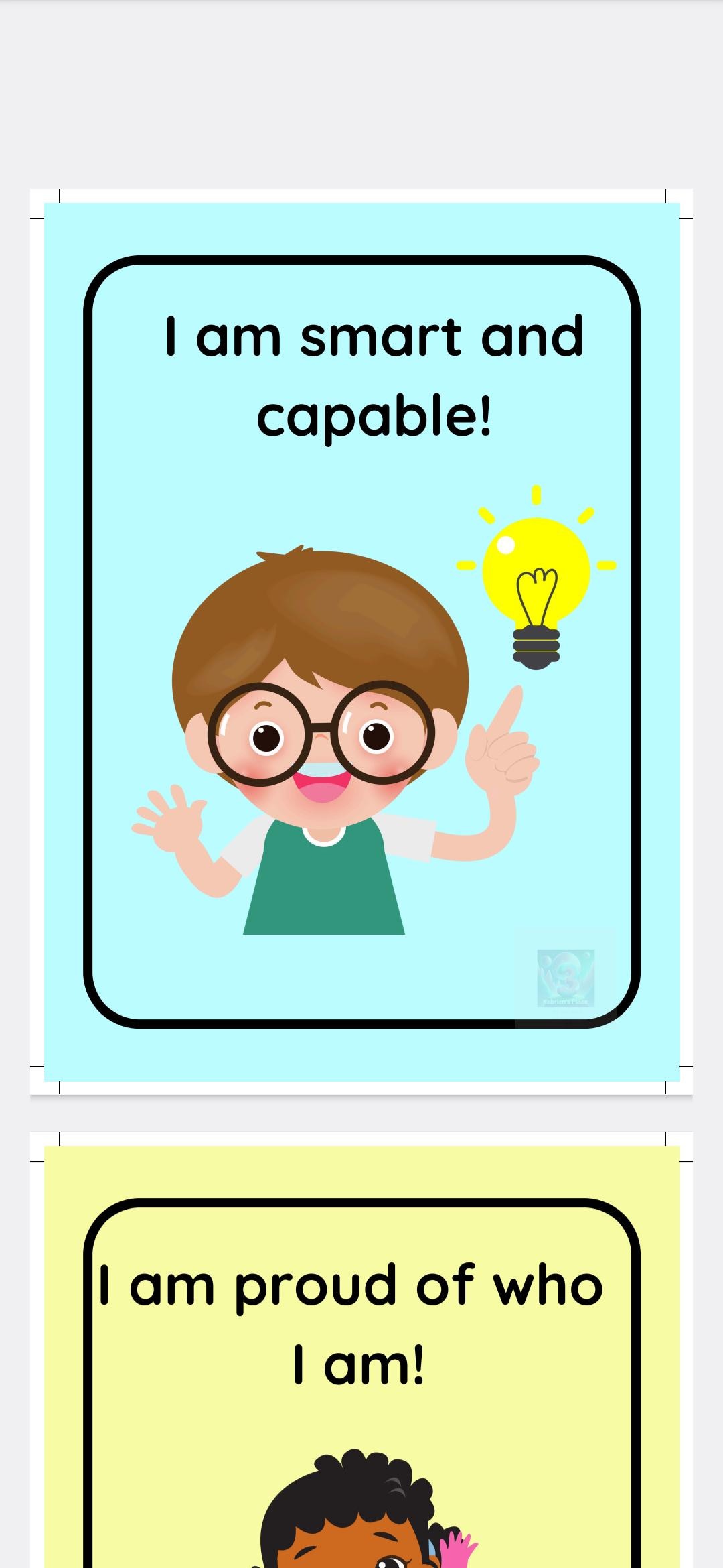 Autism Affirmation Cards | Positive Self-esteem Printable for Kids ...