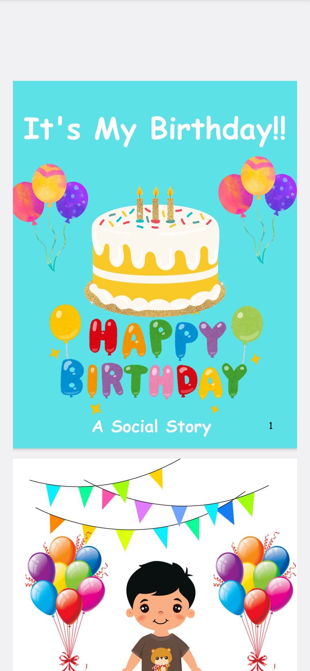 My Birthday Social Story | Autism-friendly Printable for Kids | Party ...