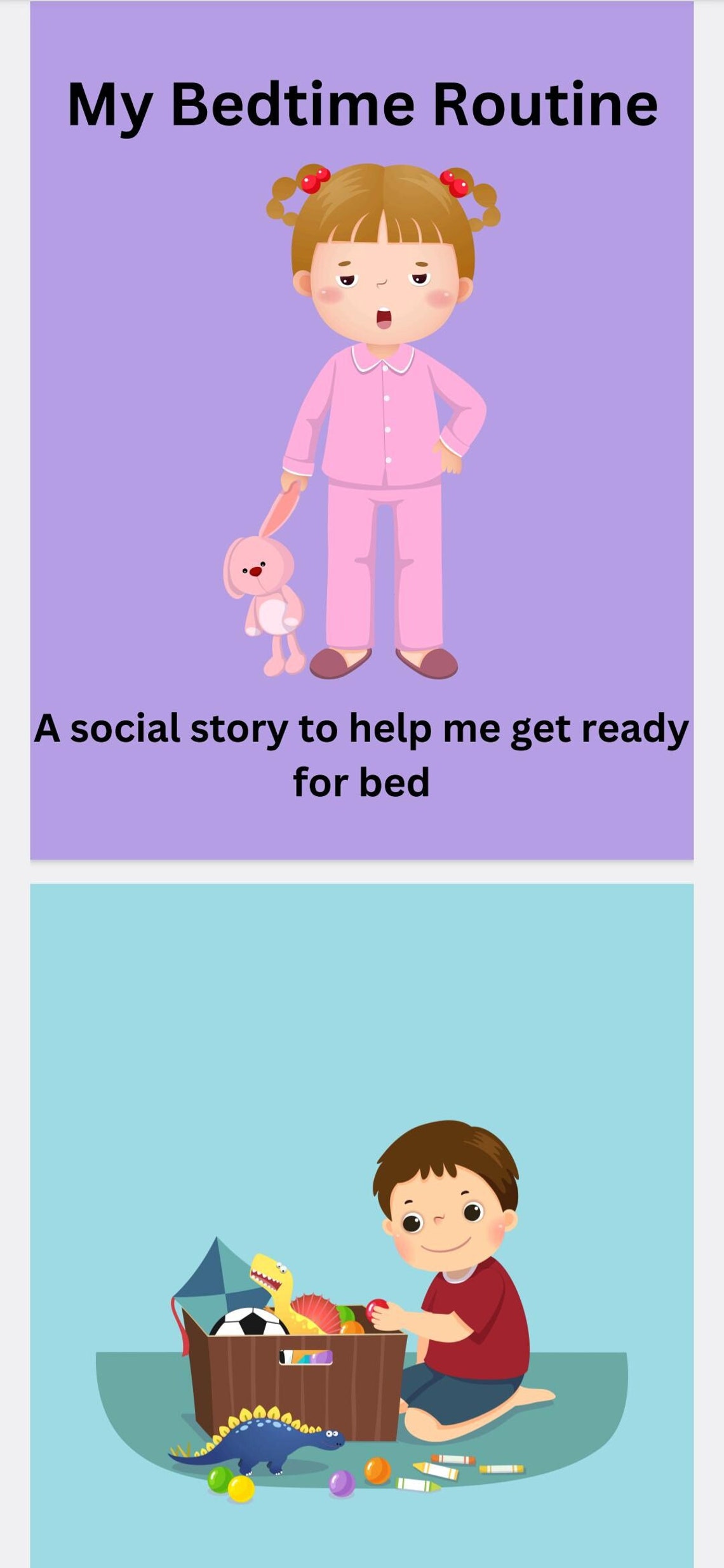 Bedtime Routine Social Story for Kids| Autism Friendly Visual Bedtime ...