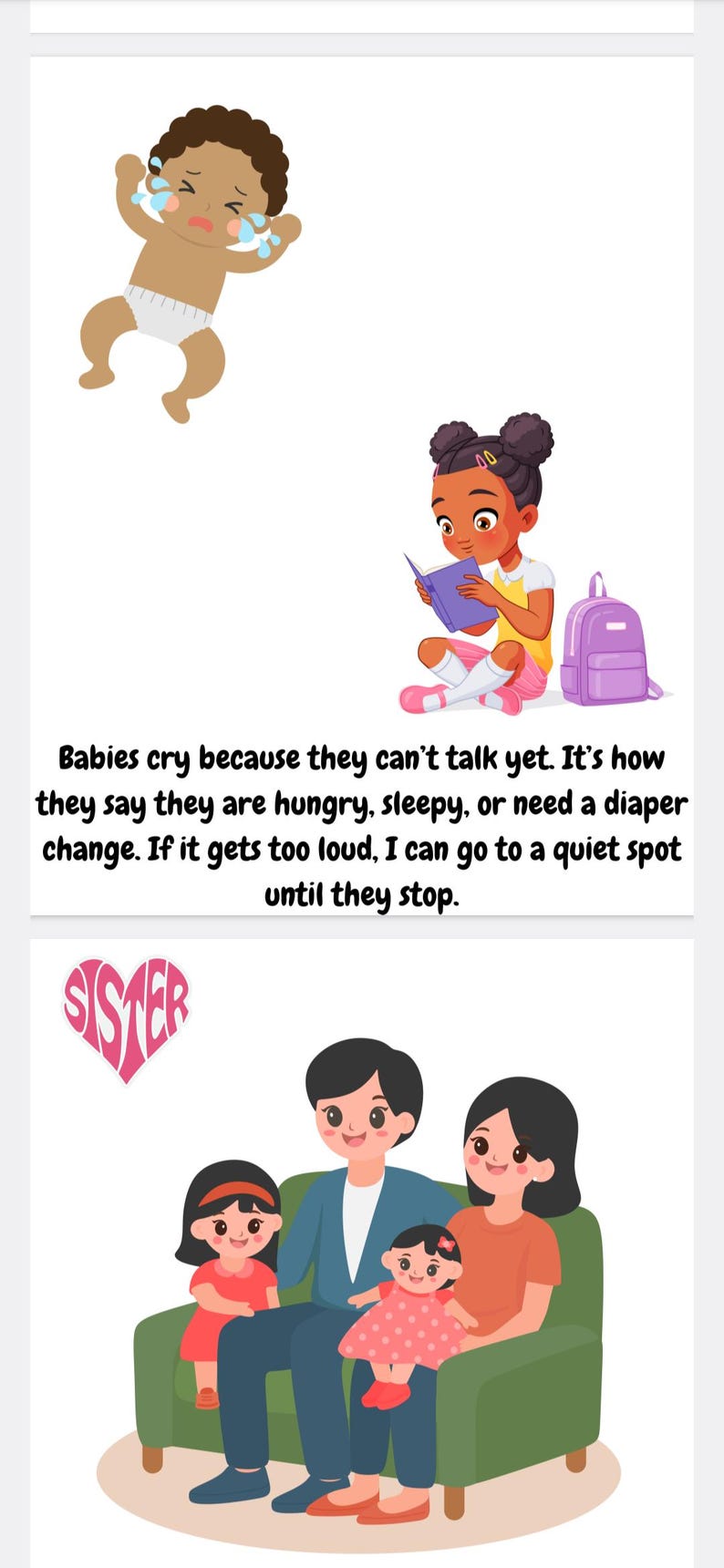 New Baby Social Story | Big Sister Autism-friendly Printable PDF - Etsy ...
