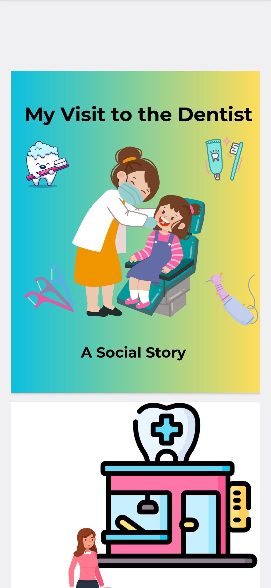 My Visit to the Dentist Rhyming Social Story for Kids Autism Printable ...