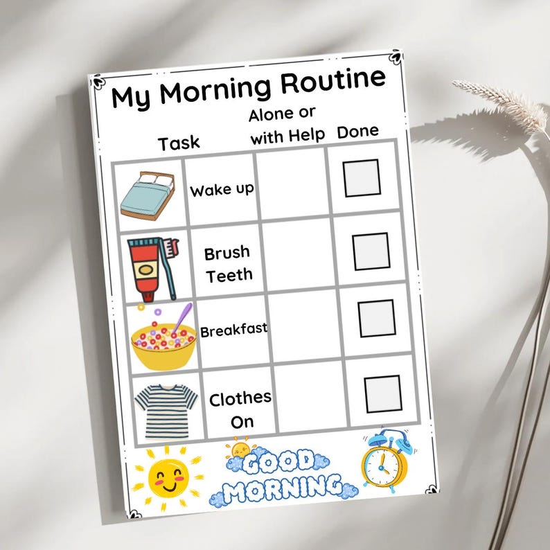 Morning and Bedtime Routine Visual Schedule for Kids| Autism-friendly ...