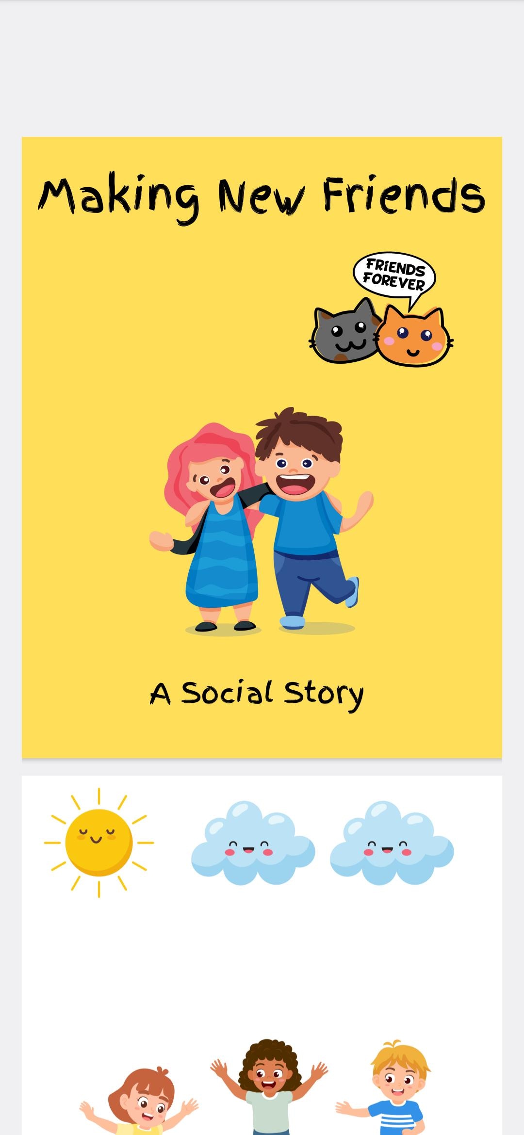 Making Friends Social Story | Printable Digital Download for Kids ...