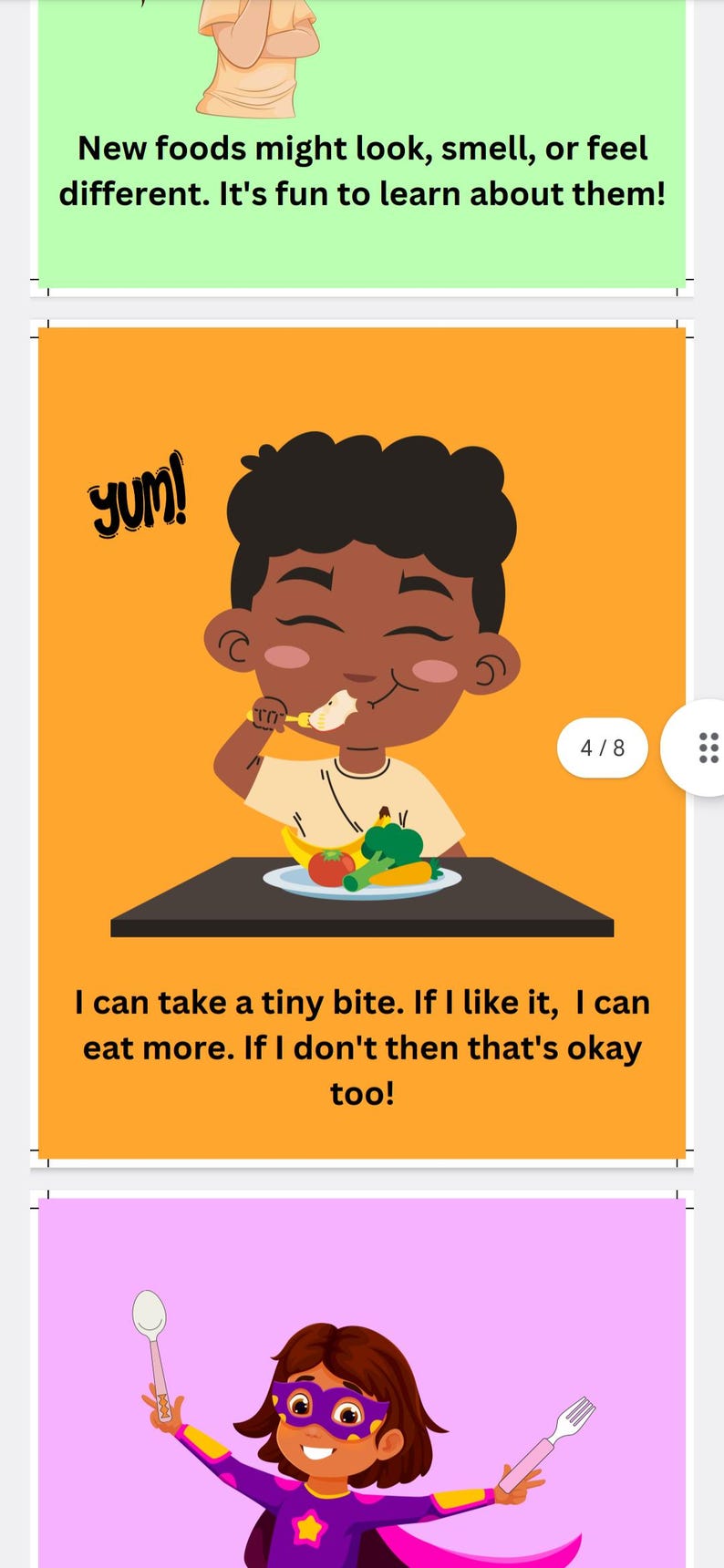 Autism-friendly Social Story: Trying New Foods - Printable PDF - Etsy