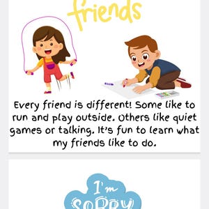 Making Friends Social Story | Printable Digital Download for Kids ...