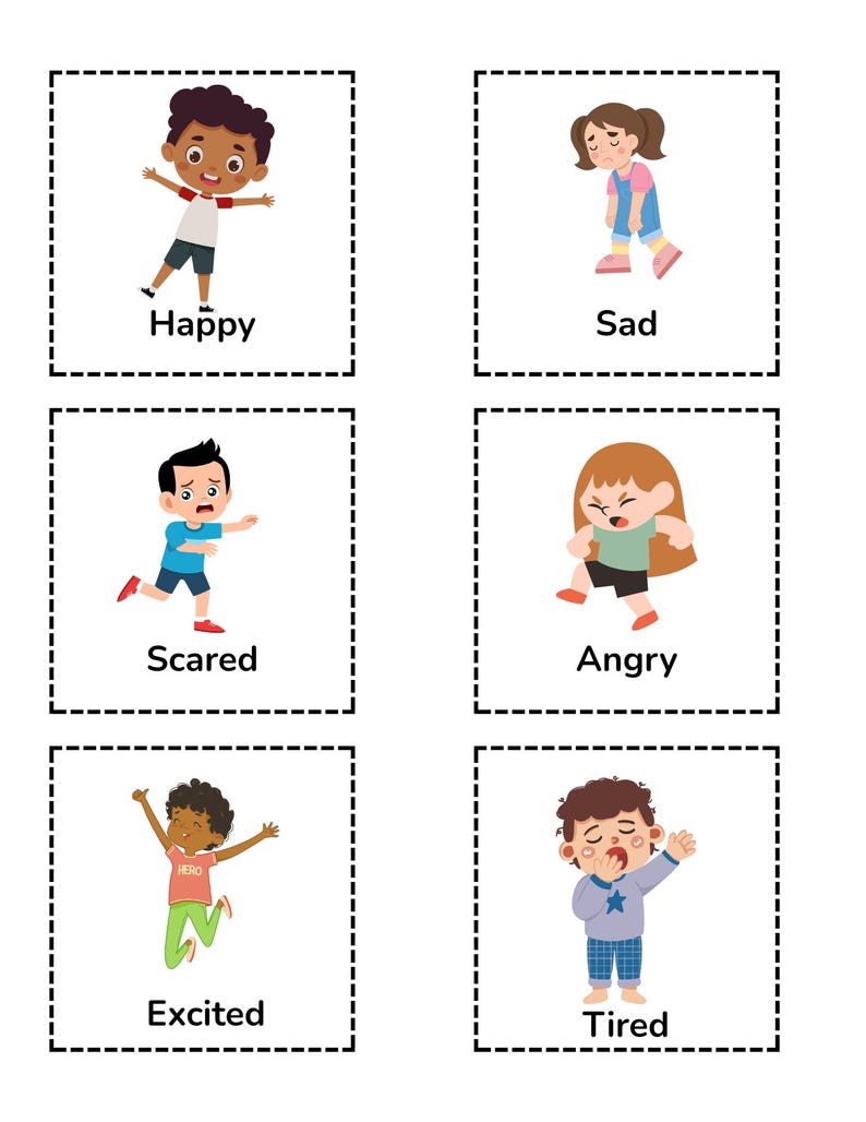 Printable Emotion Cards & Feelings Poster for Kids – Calm Corner, SEL ...