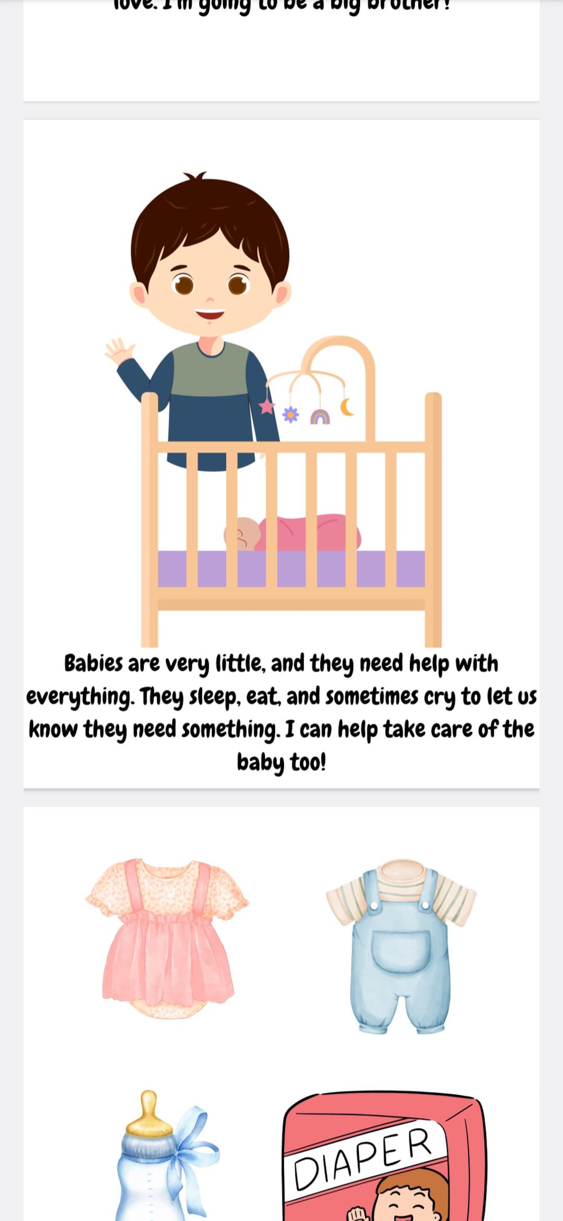 New Baby Social Story | Big Brother Autism-friendly Printable PDF - Etsy