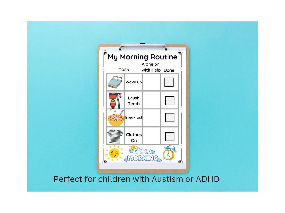Kids Visual Schedule: Morning & Bedtime Routine Chart (digital Download ...