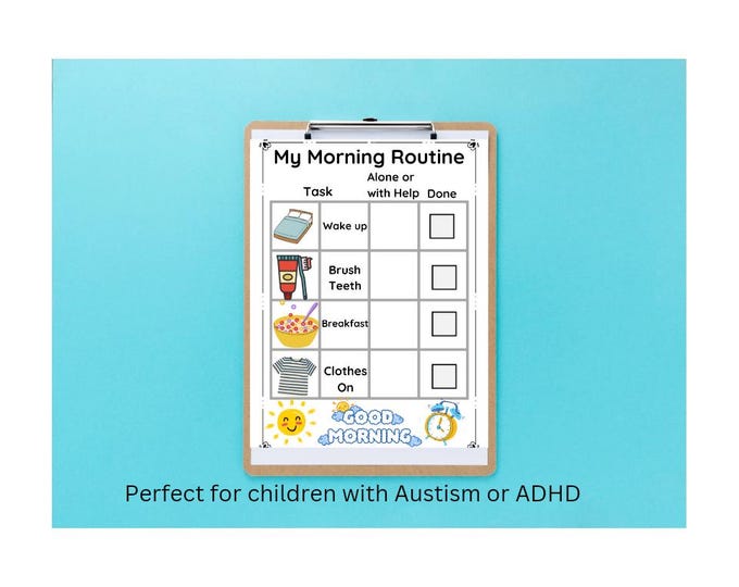 Morning and Bedtime Routine Visual Schedule for Kids| Autism-friendly ...