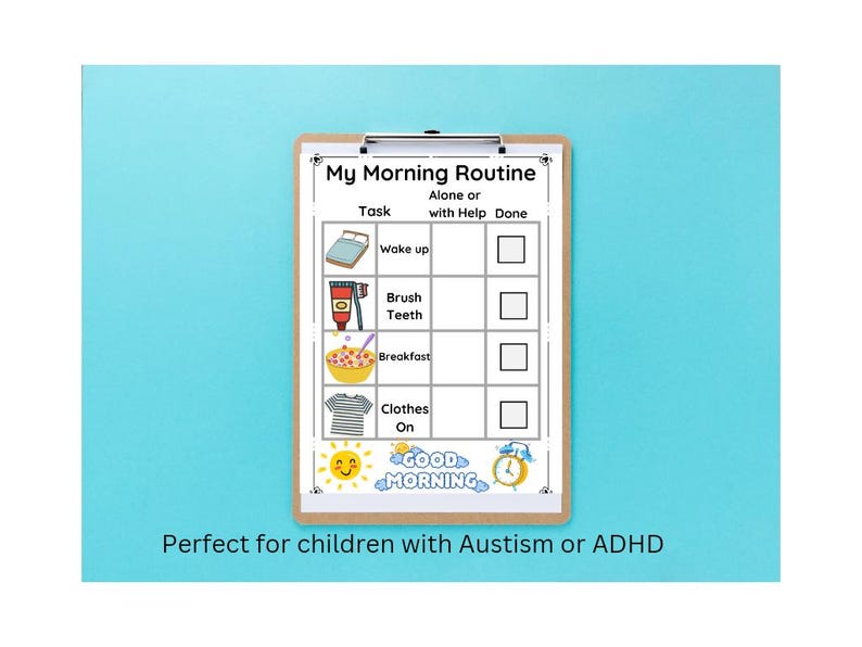 Morning and Bedtime Routine Visual Schedule for Kids| Autism-friendly ...