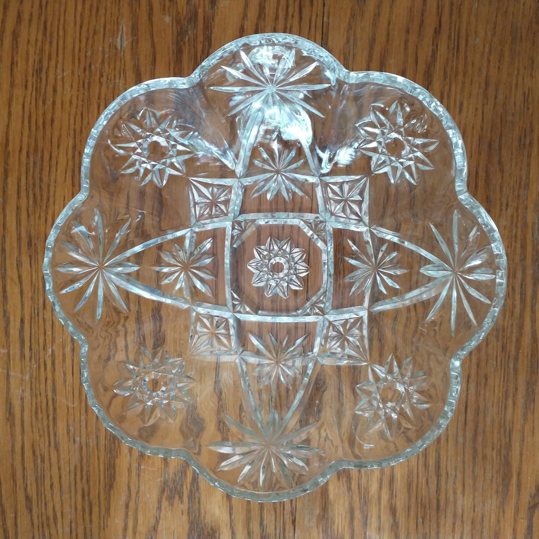 Anchor Hocking Early American Prescut EAPC Paneled Crystal Glass Bowl ...