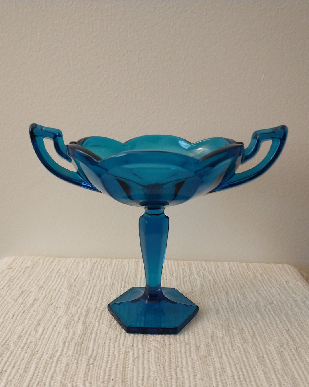 Cambridge 1776 Sweet Meat Sapphire Blue Handled Glass Compote - Etsy