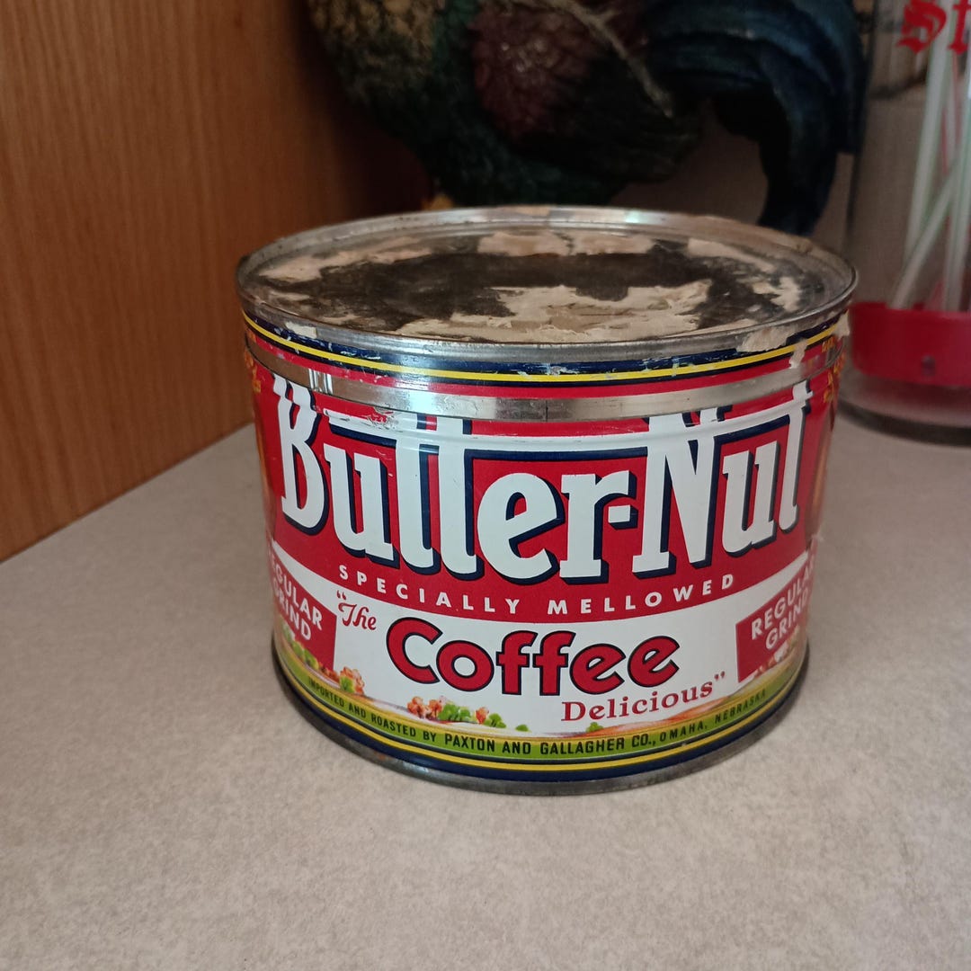 Vintage 1950s Butter-nut Coffee One Pound Coffee Can With Original Lid ...