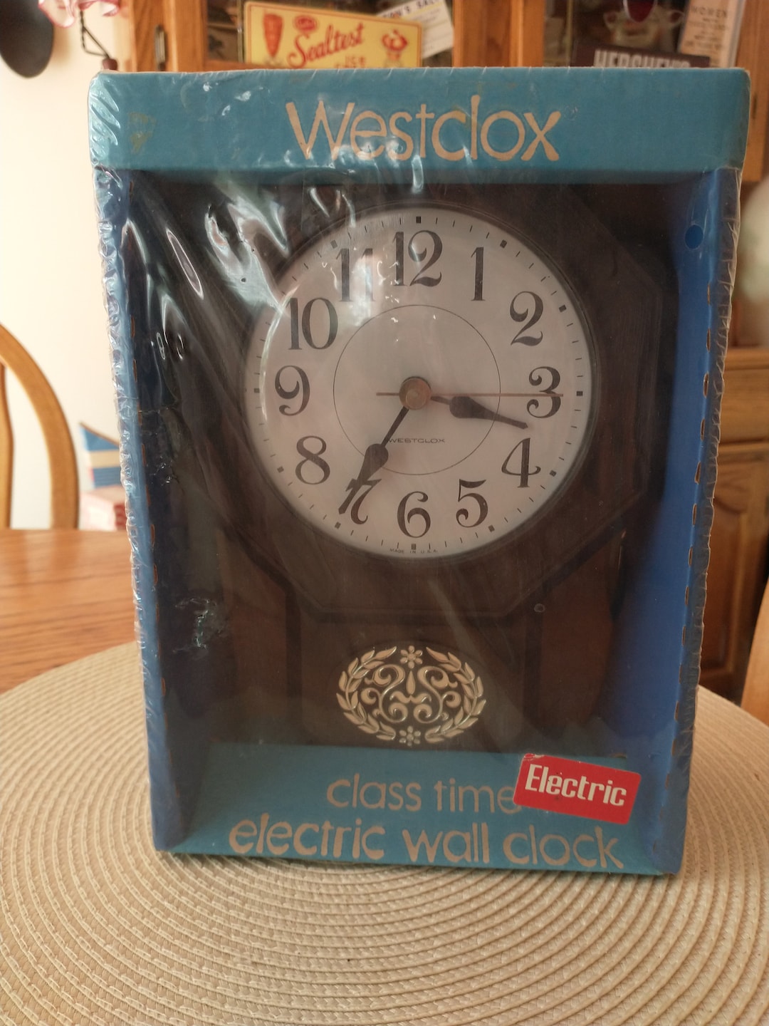 Westclox Class Time Brown Plastic Schoolhouse Electric Wall Clock NOS ...