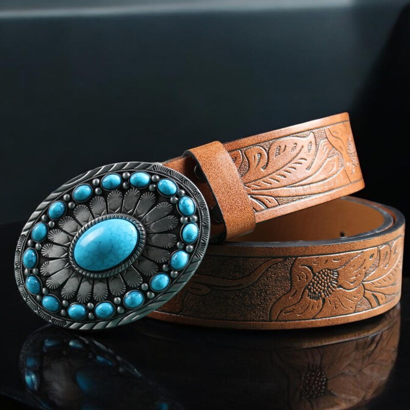 Genuine Leather Western Belt - Etsy