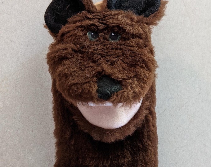 Brown Bear Hand Puppet Movable Pink Mouth Handmade by Puppets by Margie ...