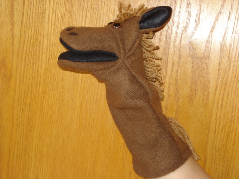 Horse hand puppet brown Pony mouth puppet | Etsy