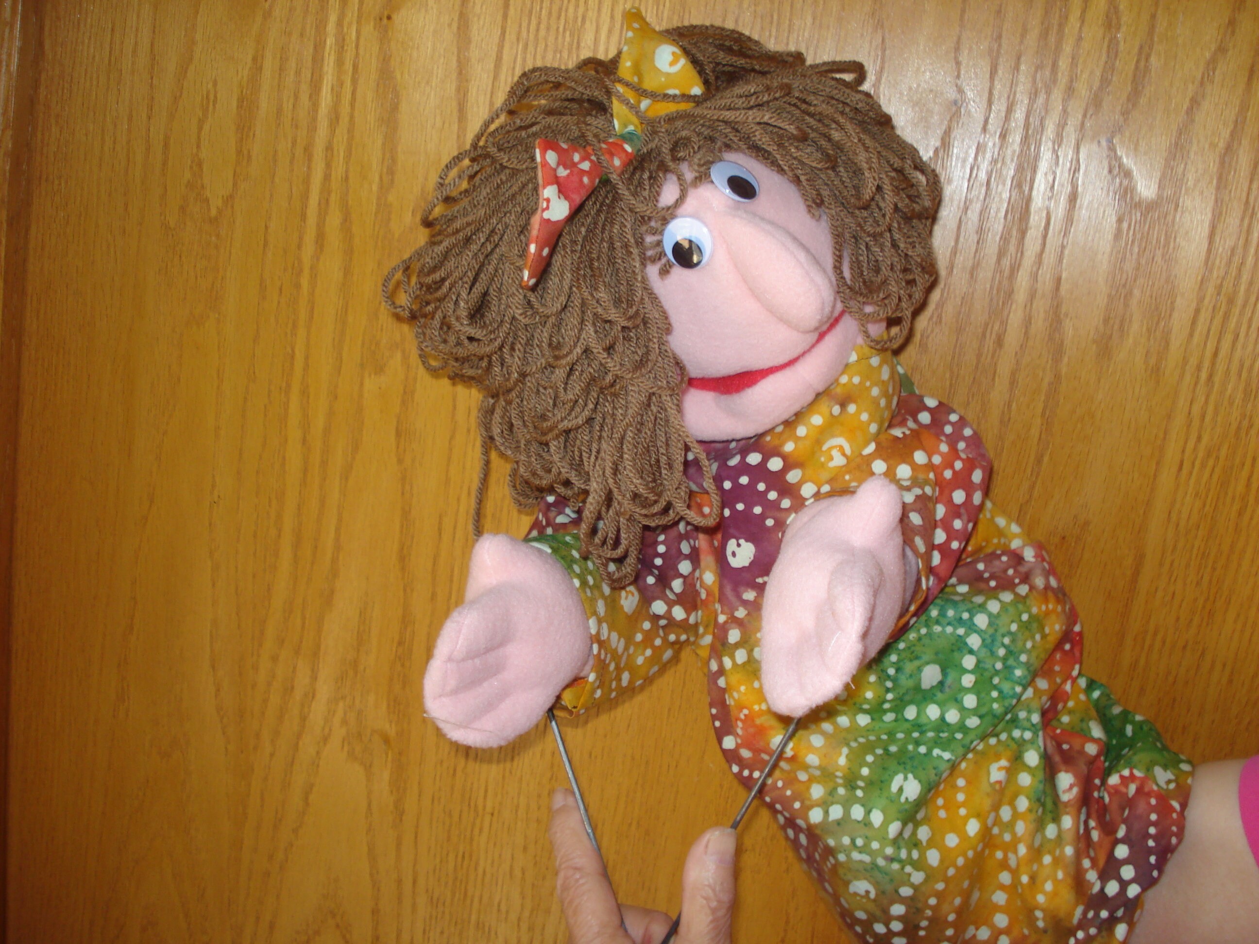 Mother hand puppet with removable arm rods Lady woman movable - Etsy.de