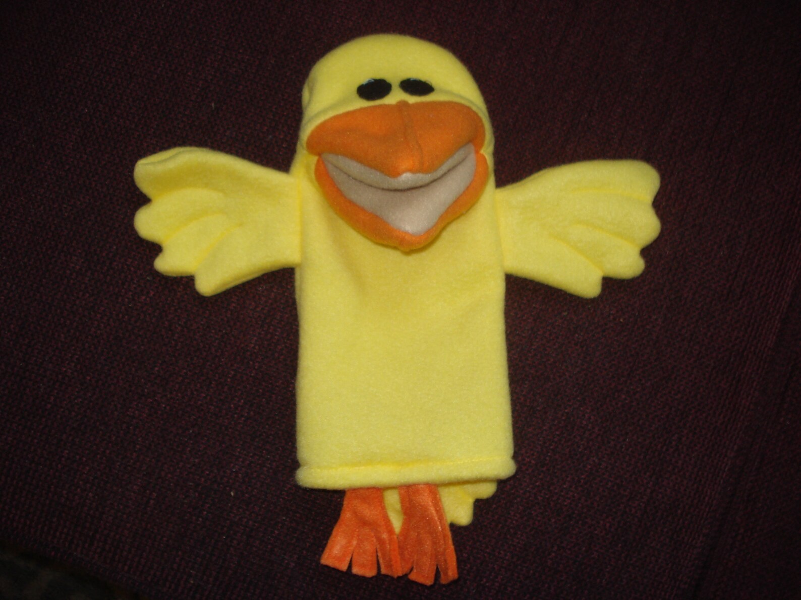 Bird hand puppet yellow black felt eyes movable mouth vip kids | Etsy