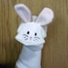 Rabbit Bunny Sock Puppet Puppets by Margie Appliqued Red Mouth ...