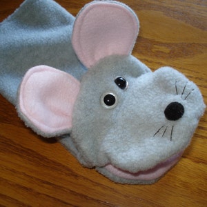Grey Mouse Hand Puppet Pink Mouth Hand Made Telling Classroom - Etsy