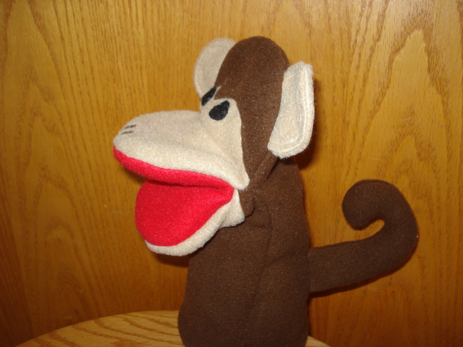 Monkey Hand Puppet Black Felt Hand Stitched Eyes Movable Mouth - Etsy